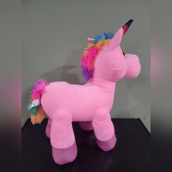 handmade | Toys | Cute Pink Unicorn Soft Toy With Rainbow Tail And Horn ...
